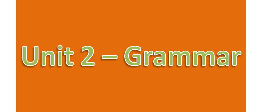 Unit 2 Grammar Review Flashcard