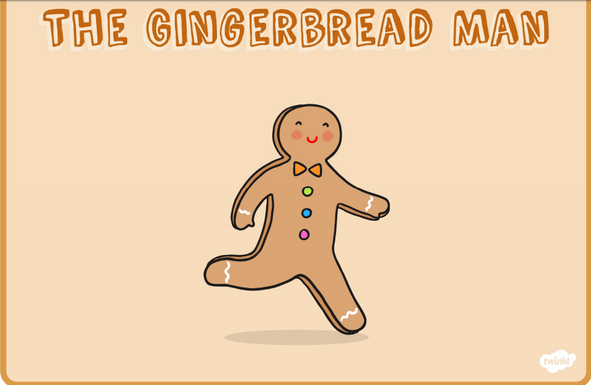 The Fox and the Gingerbread Man Flashcard