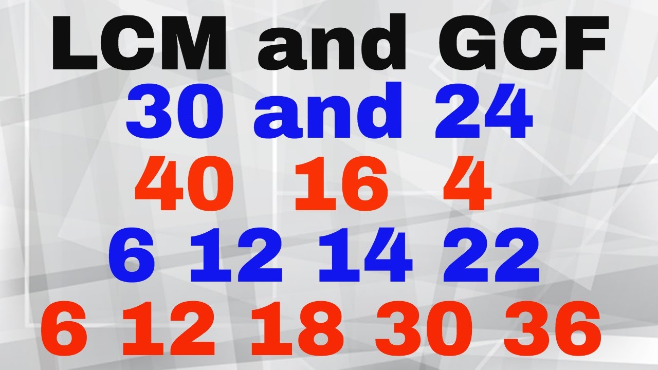 Finding GCF and LCM 6th Grade Flashcard | Wayground